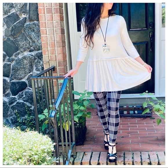 ShopEvelynne | Tops | Soft Light Beige Ruffle Hem Tunic Top | Poshmark